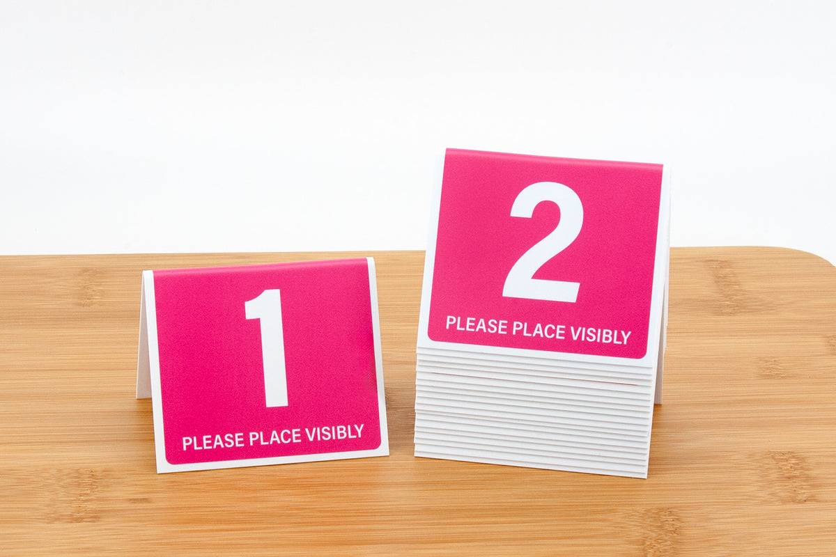 Standard Pink Table Numbers | City Grafx
