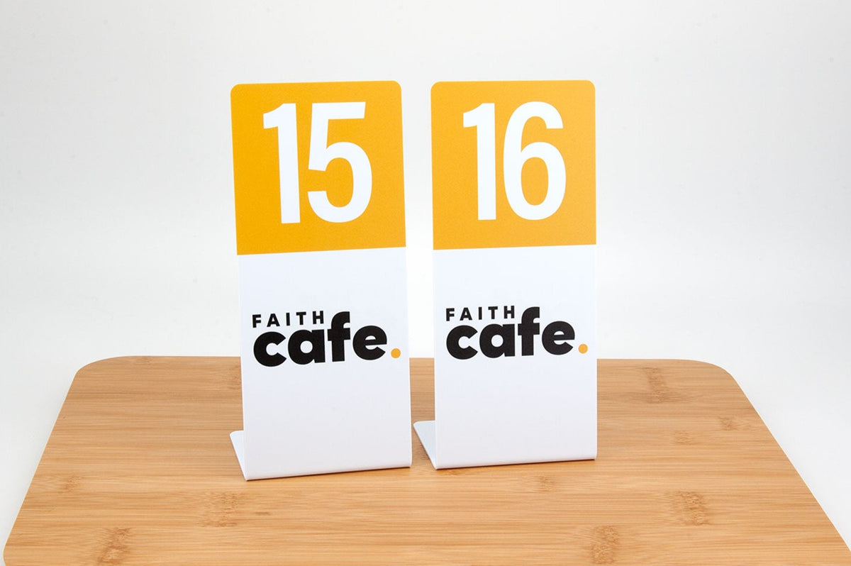 Custom Printed Double L Table Numbers | City Grafx
