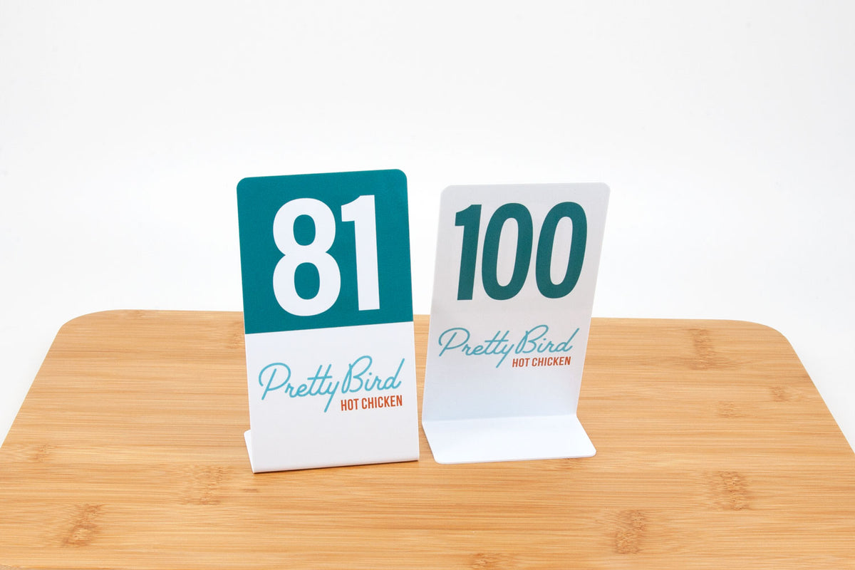 Custom Printed 6" Double L Table Numbers | City Grafx