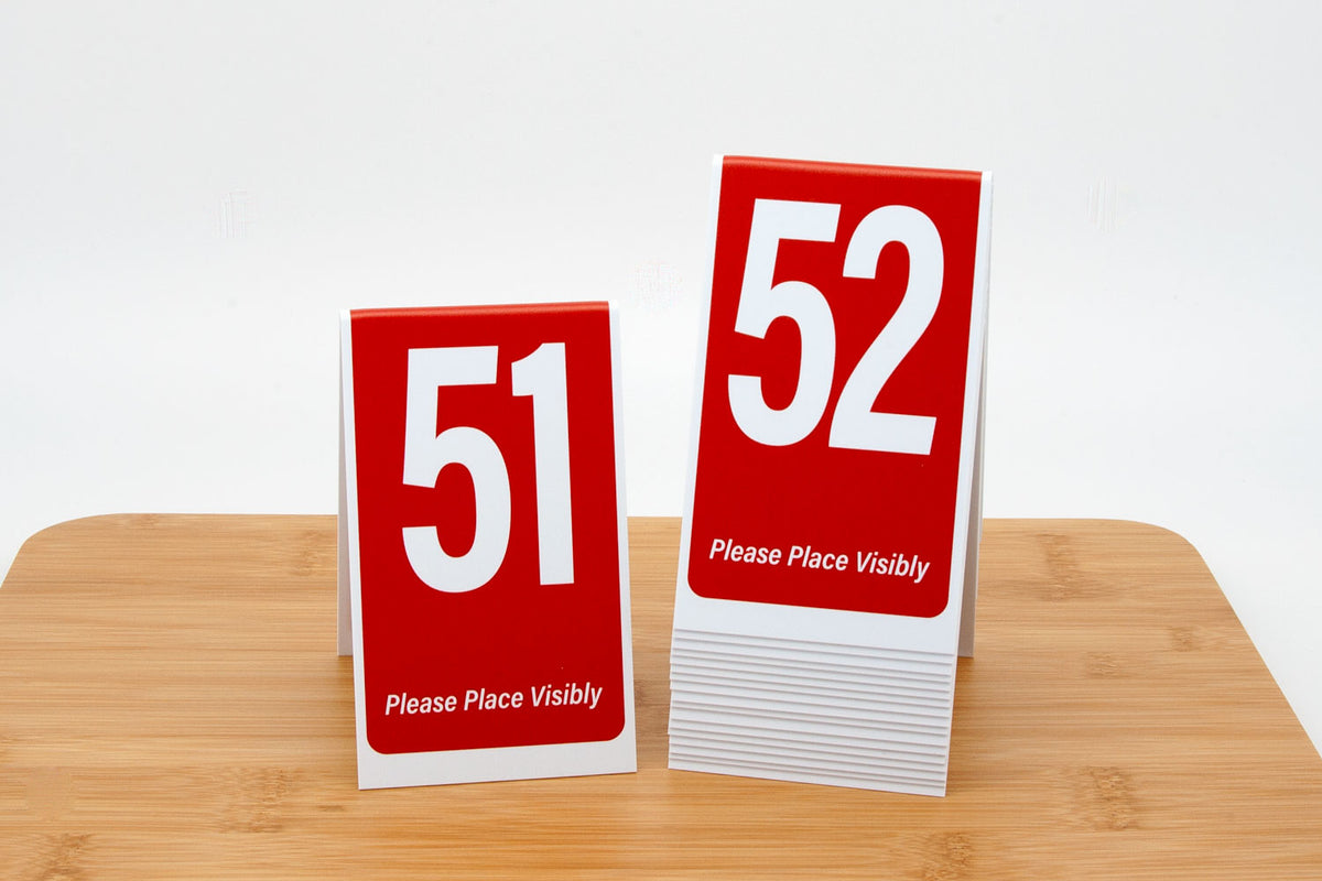 Tall Red Table Numbers | City Grafx