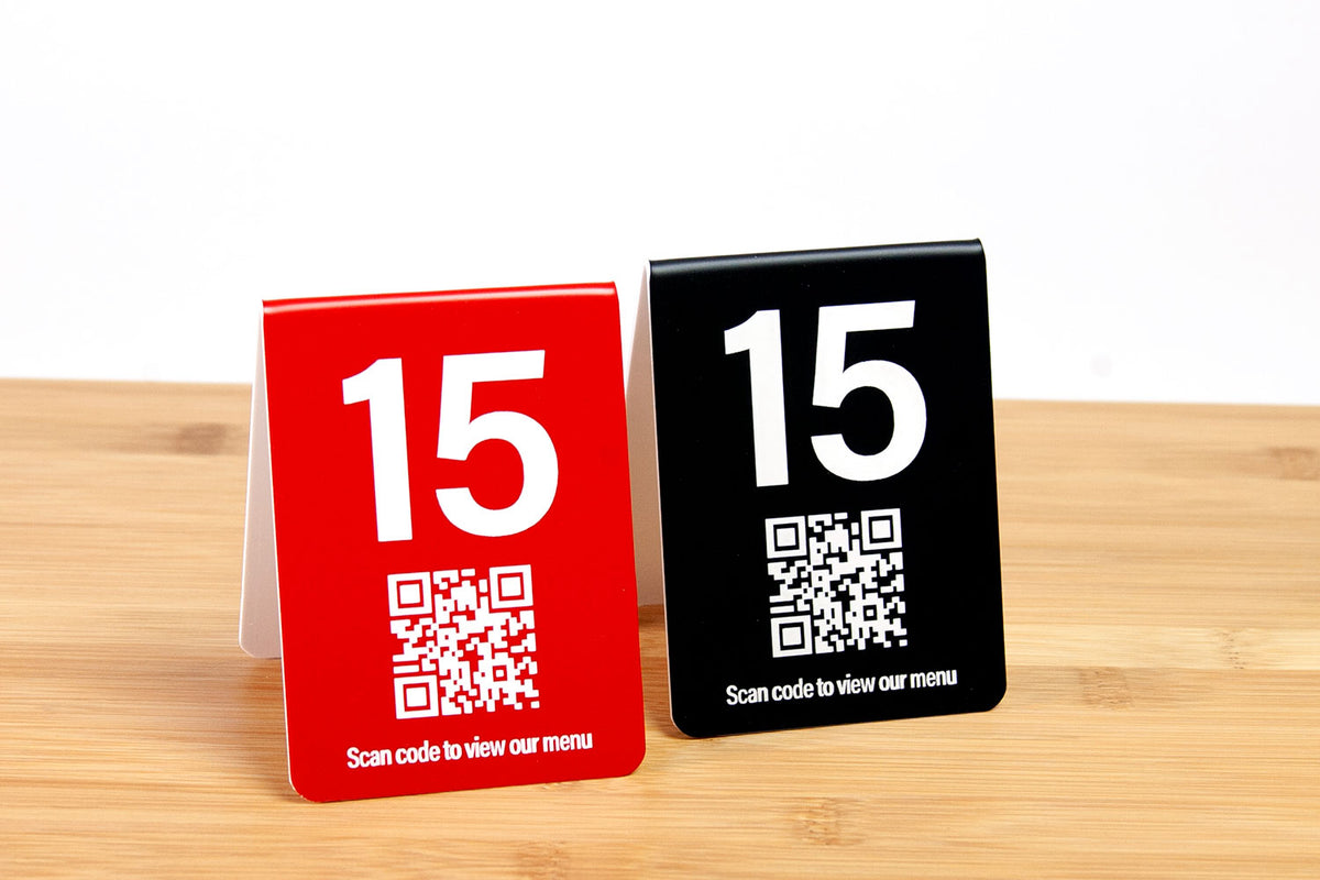 Engraved Table Numbers With QR Code | City Grafx