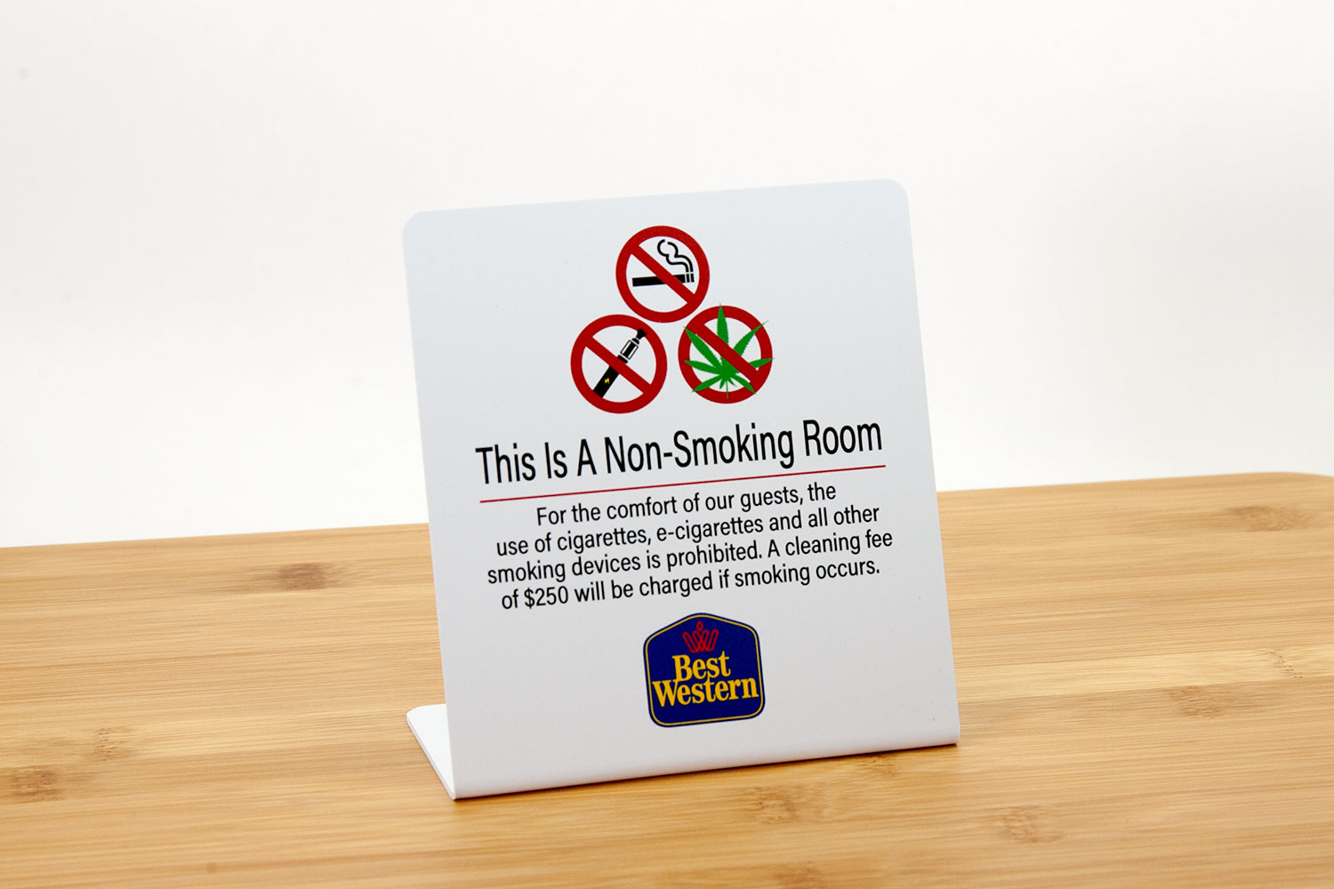 Large No Smoking Room Sign w/ Logo | City Grafx