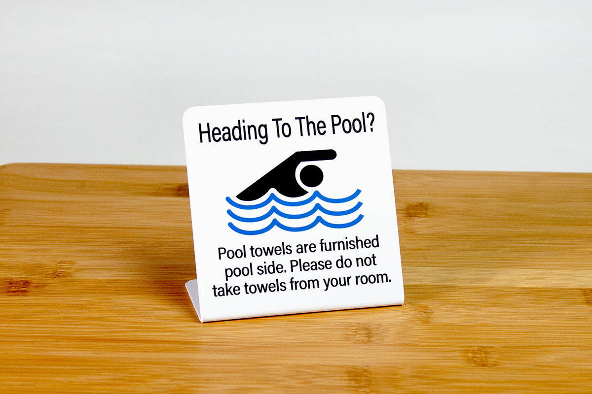 Pool Towels Guest Room Signs | City Grafx