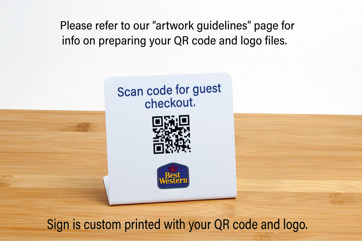 QR Code Guest Room Checkout Signs | City Grafx