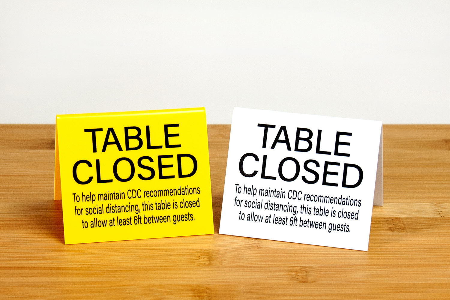 Small Table Closed Signs | City Grafx