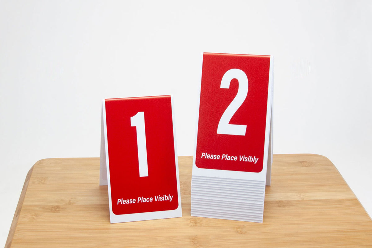 Tall Red Table Numbers | City Grafx