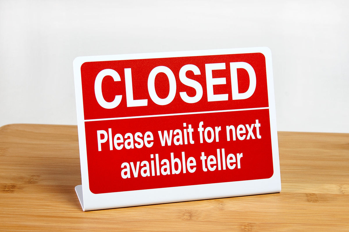 Teller Window Signs - Red | City Grafx